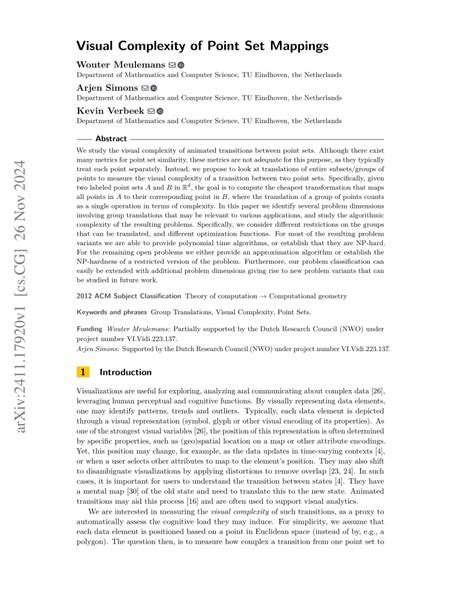 Pdf Visual Complexity Of Point Set Mappings