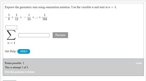 Solved Express The Geometric Sum Using Summation Notation