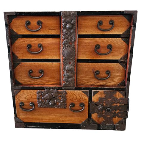 Asian Tansu Style Mahogany Burl Chestcabinet At 1stdibs Asian Chests