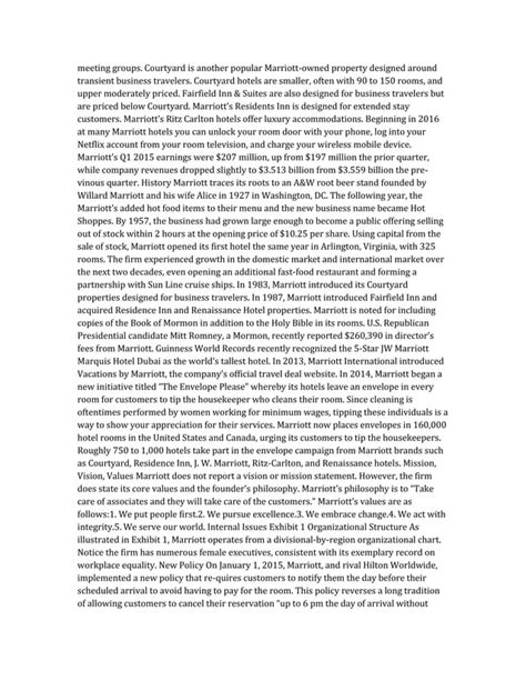 Strategic Management Case Analysisdocx Hotels And Motels Travel Type