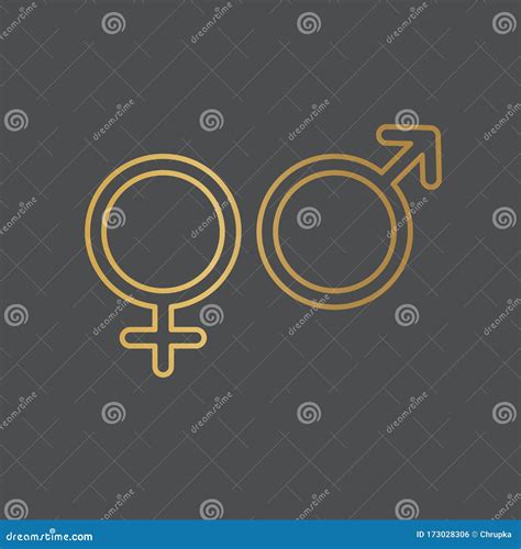 Golden Male And Female Sex Icon Stock Vector Illustration Of Gold Sexual