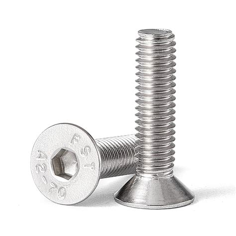M6 1 0 X 70mm Flat Head Hex Socket Cap Screws Countersunk Bolts 304 Stainless Steel Metric