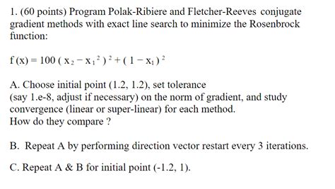1 60 Points Program Polak Ribiere And