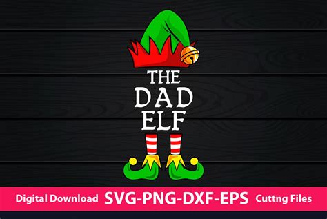 The Dad Elf Funny Christmas Graphic By Teesgraphic · Creative Fabrica