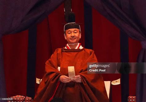 Japans Emperor Naruhito Attends A Ceremony To Proclaim His News