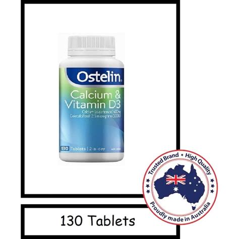 Jual Ostelin Calcium Dan Vitamin D3 130 Tablets Shopee Indonesia