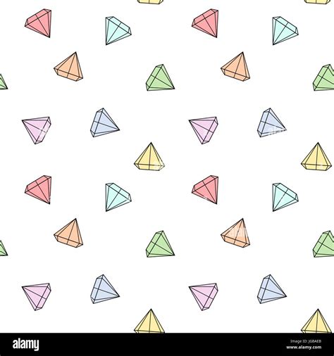Cute Cartoon Colorful Diamonds Seamless Vector Pattern Background