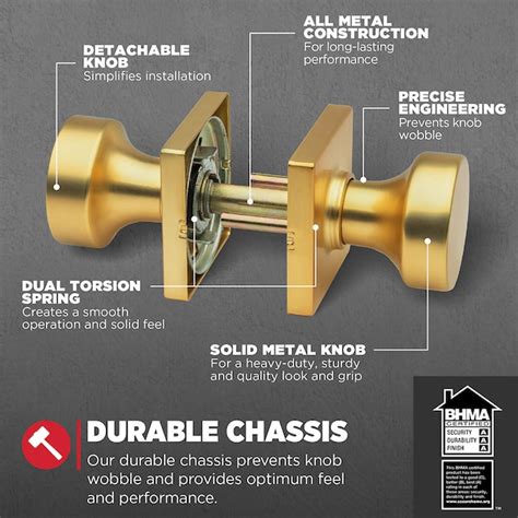 Kwikset Signature Series Square Pismo Satin Brass Interior Or Hallcloset Passage Door Knob In