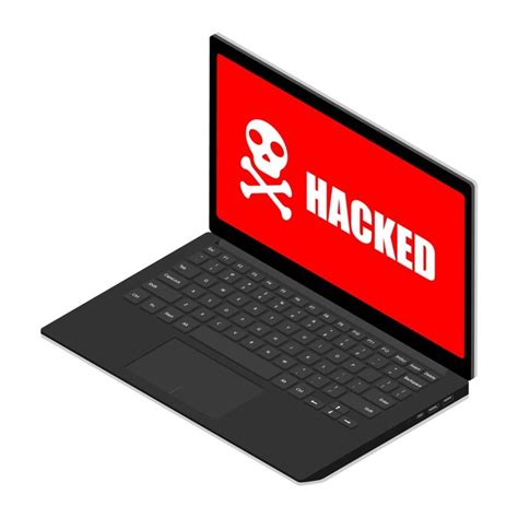 Premium Vector Laptop With Skull On The Screen Concept Of Virus