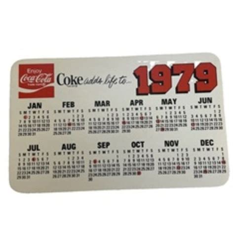 Coca Cola Other 979 Coca Cola Pocket Calendar Coke Adds Life To 3 34 X 2 38 Mini Nos Poshmark