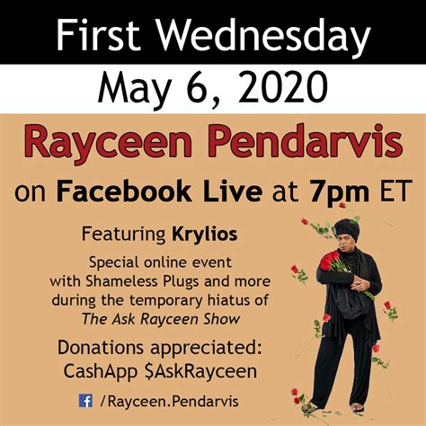 First Wednesday Rayceen Pendarvis On Facebook Live Capital Pride Alliance