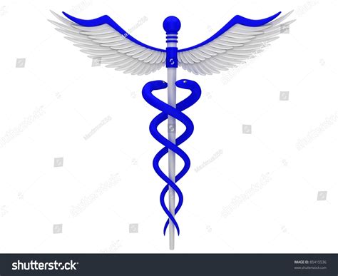 Blue Caduceus Medical Symbol Isolated On Stock Illustration 85415536