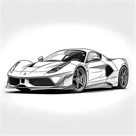 Premium Ai Image Sleek And Stylish Ferrari Coloring Book Page With Crisp Black Lines