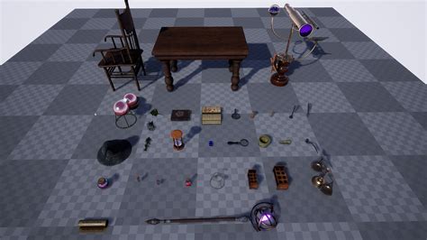Wizard Table Props 30 Assets Model Turbosquid 1984605
