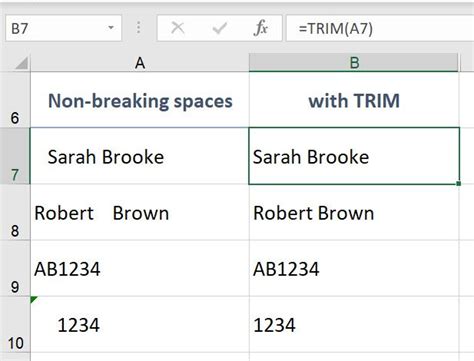 Remove Spaces Excel TRIM Function Misses Excel At Work