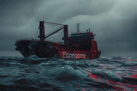 Premium Photo Artwork Showing A Sinking Ship Labeled Economy Ami