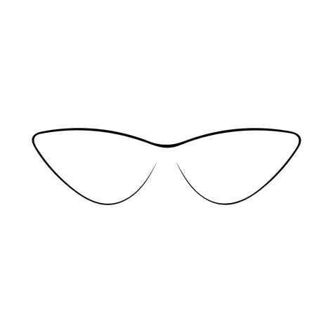 Doodle Glasses Front View Of Glasses Minimalist Black Linear Sketch Isolated On White