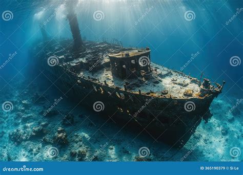 Titanic Shipwreck Resting On The Ocean Floor Haunting Remains Of A