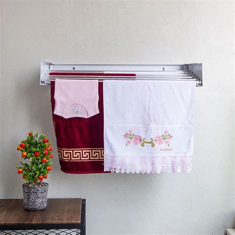 Waaw Wall Mounted Plastic Clothes Drying Rack 80cm Foldable Clothes Drying Rack Economic Clothes