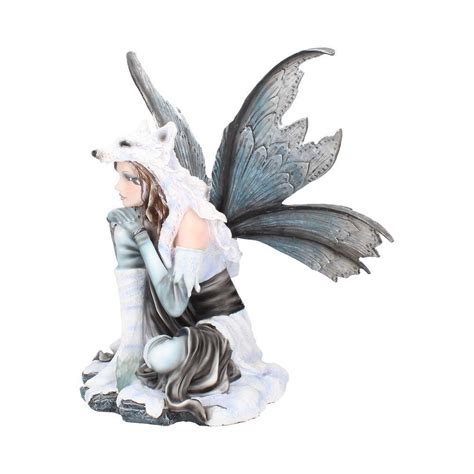 Fae Lore Winter Wolf Fairy Statue Large 30cm Gothic Ts