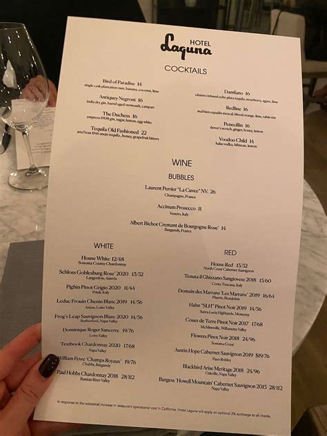 Menu At Larsen Pub And Bar Laguna Beach