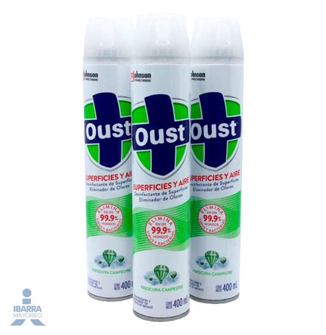 Desinfectante Oust Frescura Campestre Aerosol 400 Ml Ibarra Mayoreo