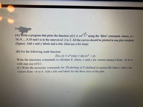 Solved Ce A Write A Program That Plots The Function Chegg