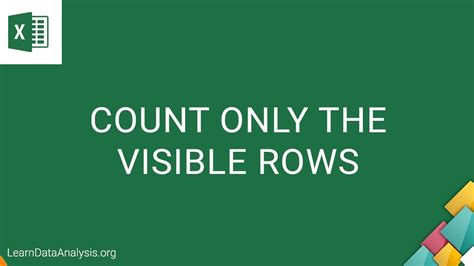 Count Visible Rows In A Filtered List In Excel Ms Excel Tutorial Youtube