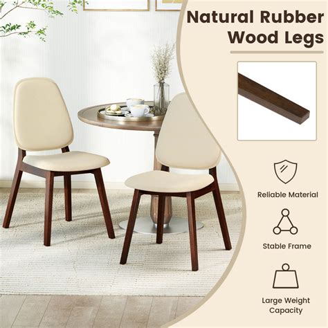 Costway Modern Dining Chair Set Of 24 With Upholstered Backrest Seat