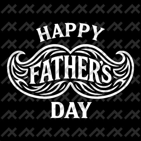 Fathers Day Mustache Calligram Svg Bold Typography Logo Design For