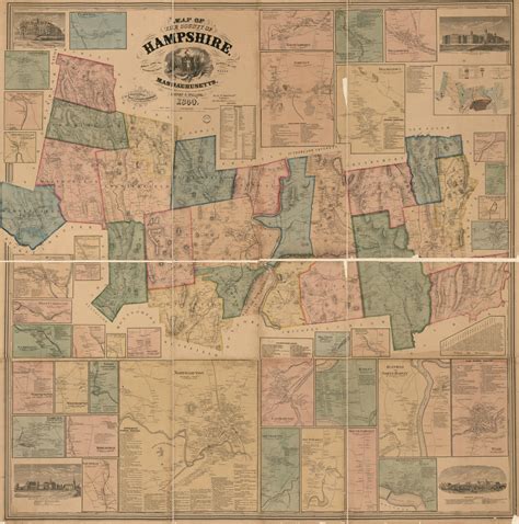 Map Of The County Of Hampshire Massachusetts Library Of Congress
