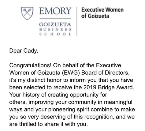 Extremely Proud Of My Wife For Being Selected By Ewg As The 2019 Bridge