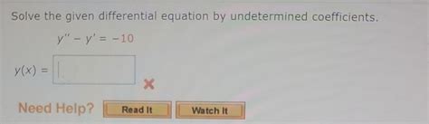 Solved Solve The Given Differential Equation By Undetermined