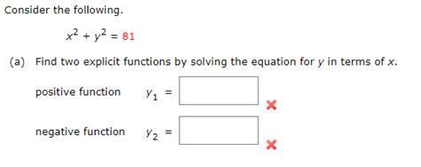 Solved Consider The Following X2y281 A Find Two