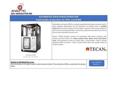 05 Lta Tecan Automated Solid Phase Extractor Food Sample