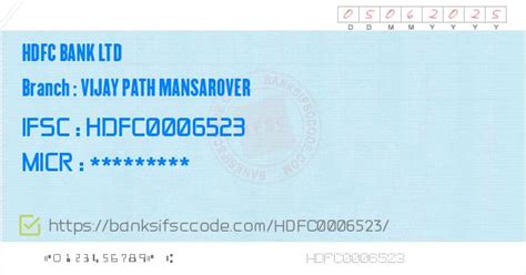Hdfc0006523 Ifsc Code Details