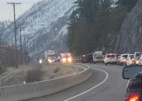 Traffic Moving After Crash On Highway 97 Near Peachland