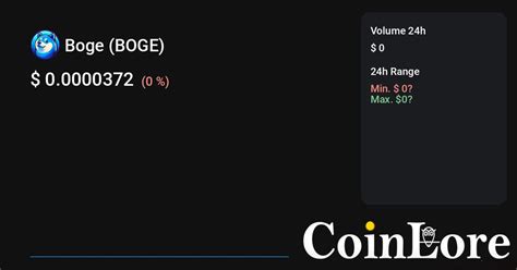 Boge Price Chart Market Cap Boge Coin Essentials Coinlore