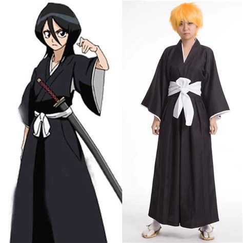 Anime Bleach Kuchiki Rukia Soul Reaper Womens Cosplay Costumes For