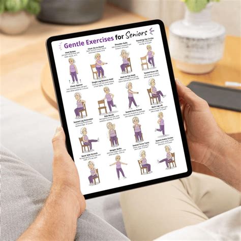 Gentle Exercises For Seniors Printable Poster Seated And Standing