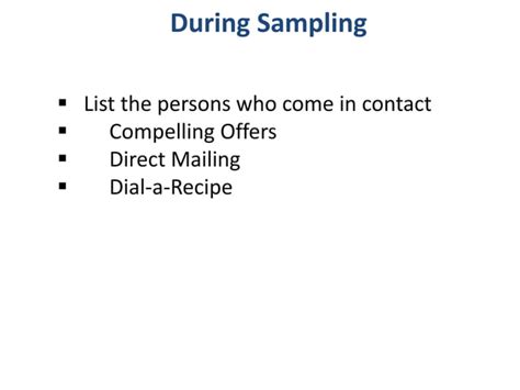 Sampling Activity Calendar Ppt