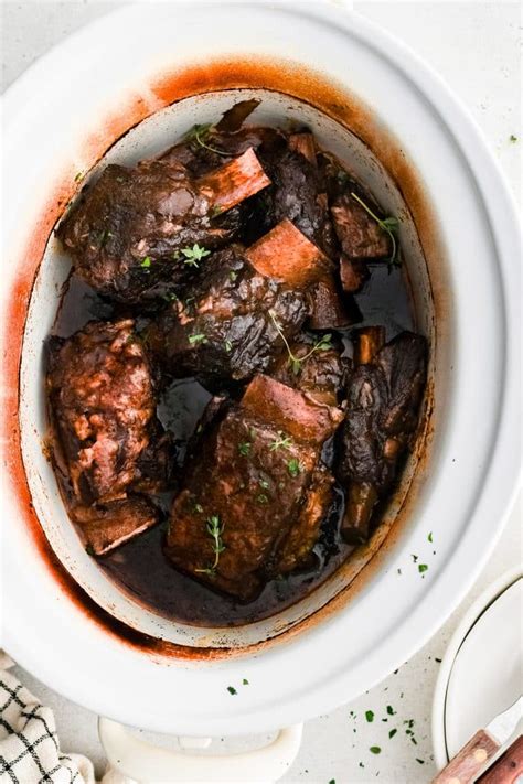 Ultimate Slow Cooker Beef Short Ribs Fall Off The Bone Tender The Forked Spoon