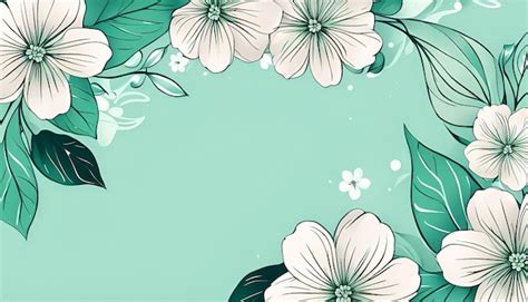 Mint Breeze Floral Handdrawn Background Premium Ai Generated Image