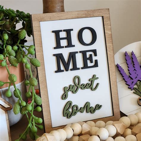 Home Sweet Home Tiered Tray Decor Set Etsy Canada