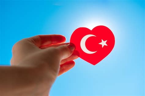 Premium Photo Flag Of Turkey In The Form Of A Heart In The Hand Of A