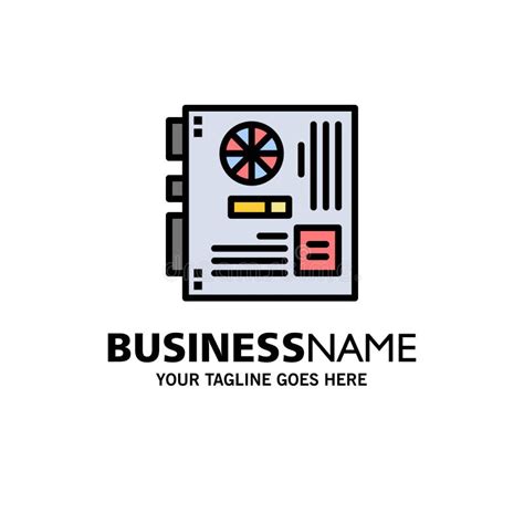 Computer Main Mainboard Mother Motherboard Business Logo Template Flat Color Stock Vector