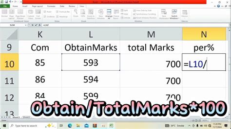 How To Create Beautiful Marksheet In Excel Formula Conditional Formatting Rank Percentage Sum