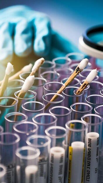 Premium Photo Test Tubes With Cotton Swab For Nasopharyngeal