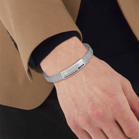 Hugo Boss Boss Alen Ip Bracelet Silver Modesens