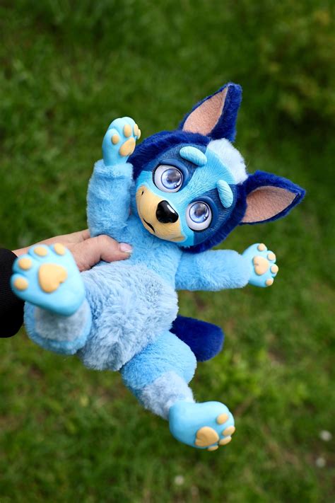 Bluey Art Doll Poseable Faux Fur Sculpture Etsy